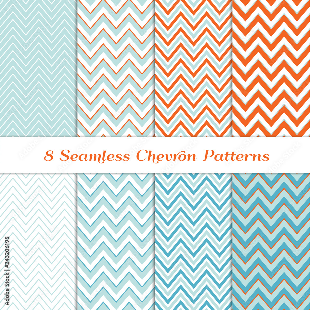 Chevron Aqua And Orange Background