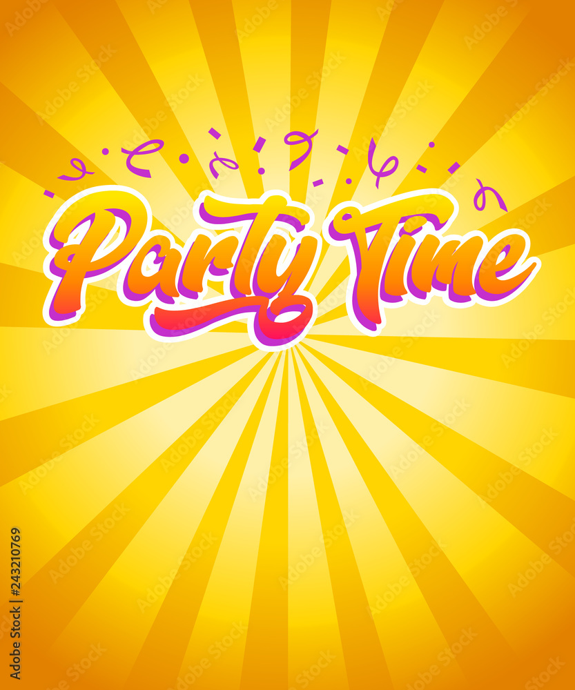 Happy Birthday Party Time Invitation Card Stock Vector | Adobe Stock