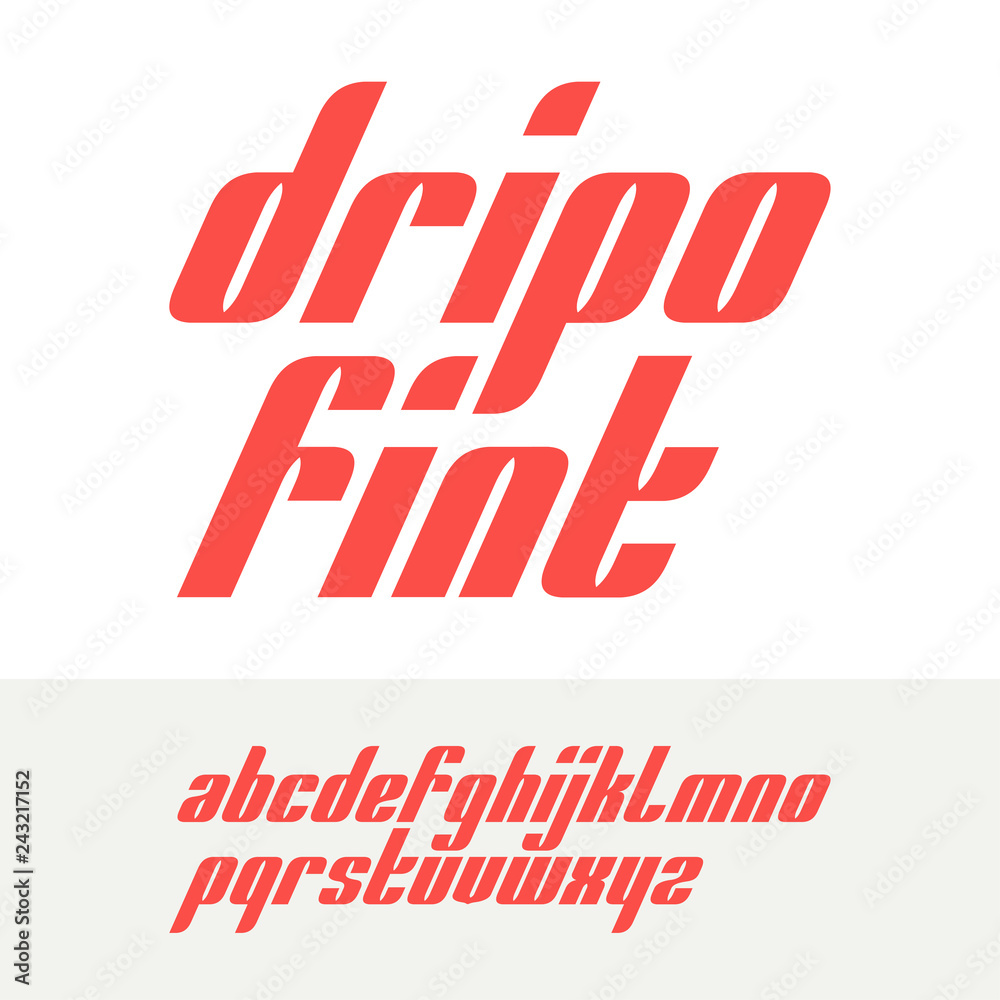 Vector condensed original bold display font design, alphabet, lowercase ...