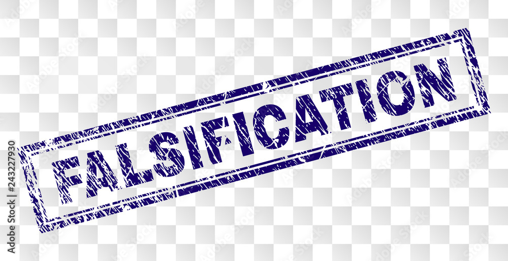 FALSIFICATION stamp seal watermark with rubber print style and double ...