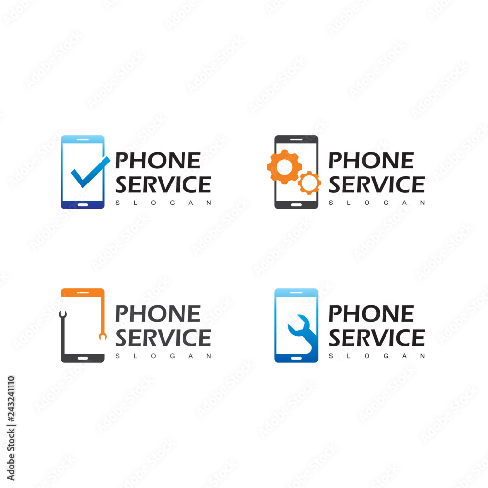 Phone Service Logo Design Inspiration Stock Vector | Adobe Stock