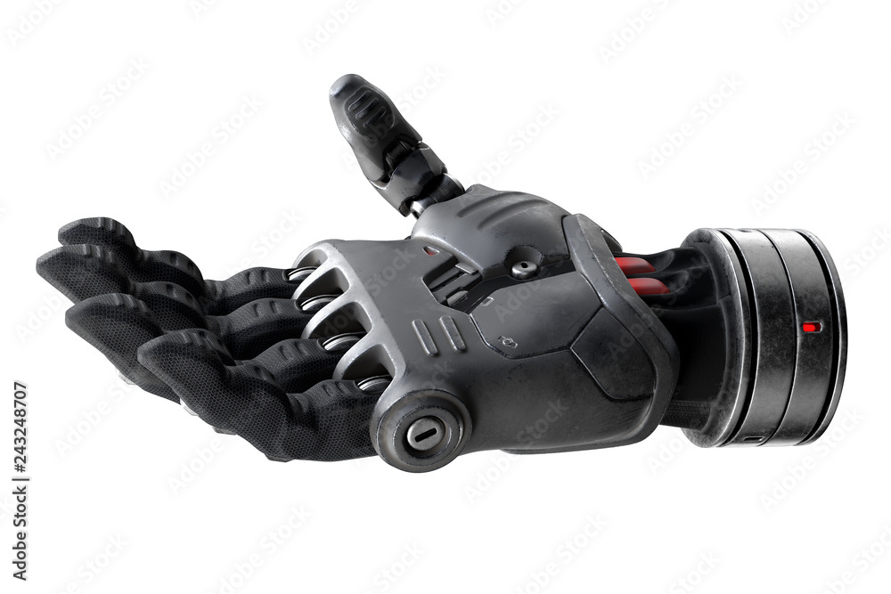 Futuristic design concept of a robotic mechanical arm. Cyber Hand ...