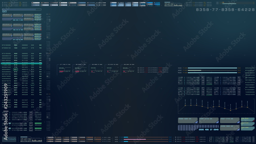 Futuristic motion graphic user interface head up display screen with digital hologram Nuclear ...