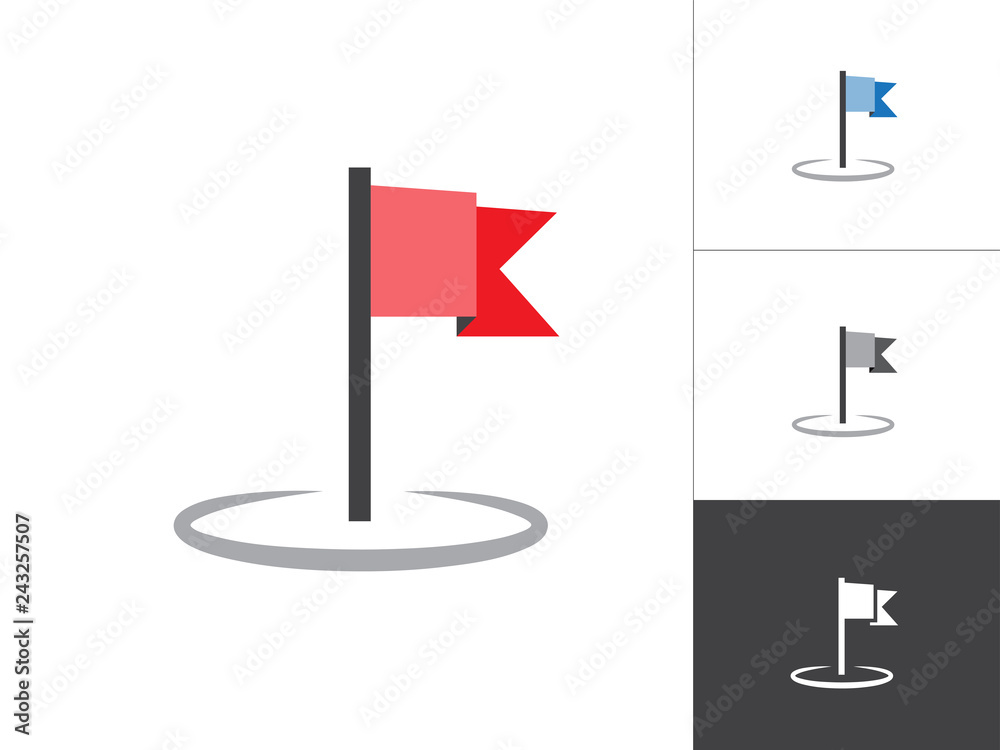 Flag GPS Map Pointer Isolated Vector Illustration Icon. Map Pin Concept ...