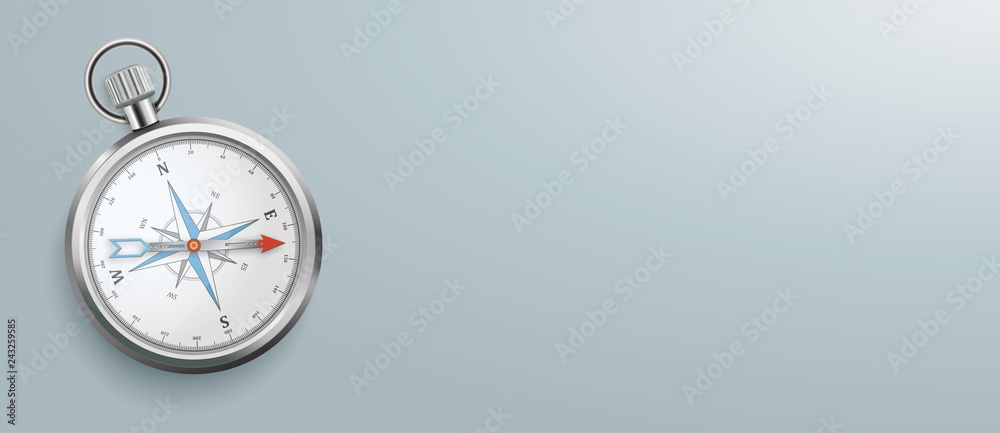 Compass Gray Background Header Stock Vector | Adobe Stock