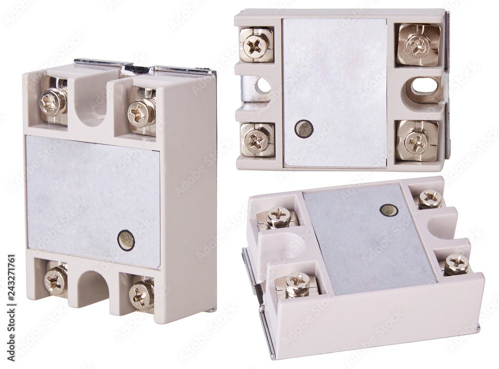 Solid State Relay Module isolated on white background. Single phase ...