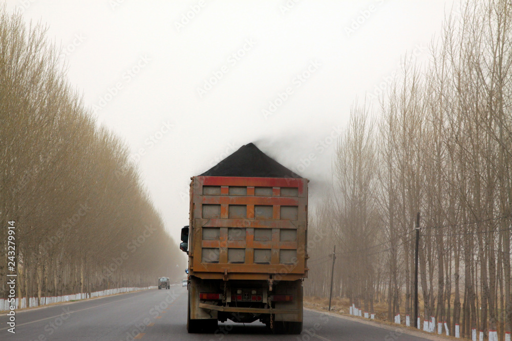 Dust float heavy truck Stock Photo | Adobe Stock