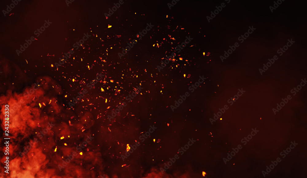 Smoke with embers parrticles texture overlays . Stock Illustration ...
