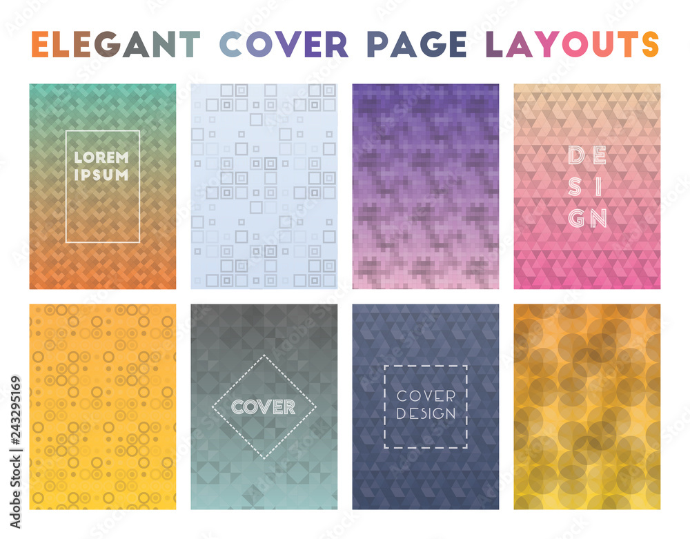 Elegant Cover Page Layouts. Actual geometric patterns. Eminent vector ...