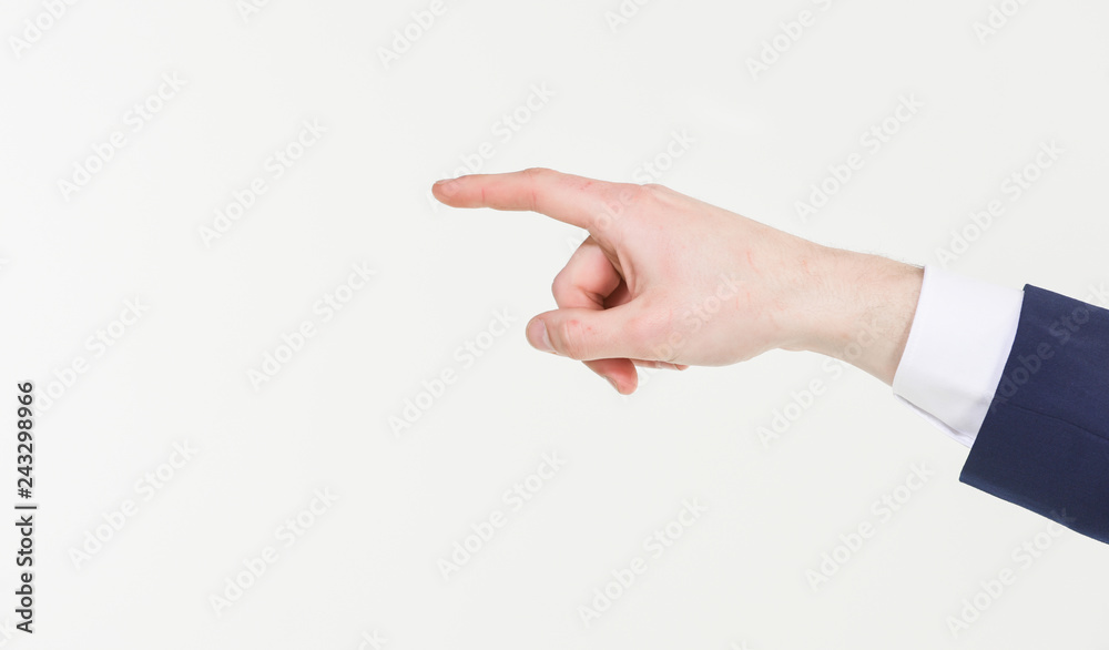 Promising direction. Business direction concept. Male hand pointing ...