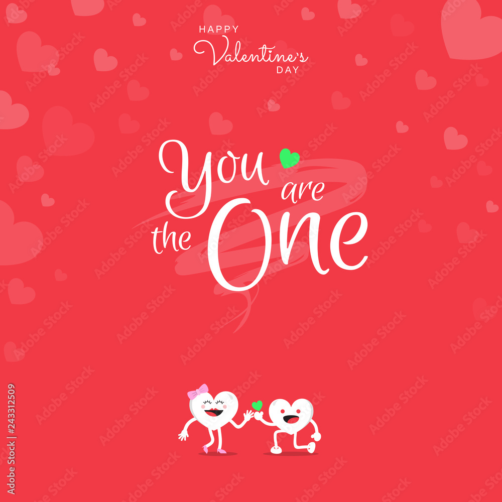 Happy Valentine's Day greeting card with handwriting calligraphy You ...