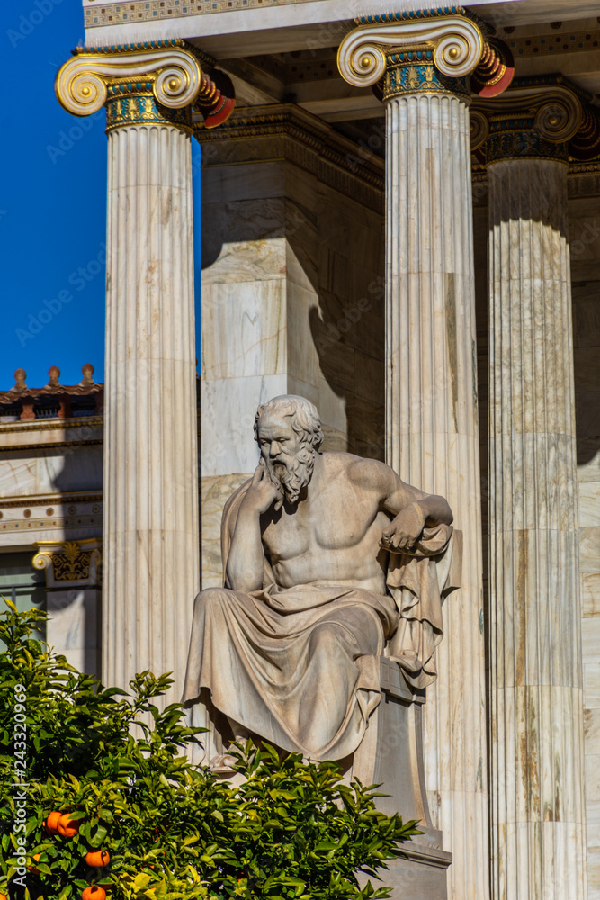 Statue of the Greek philosophers Socrates & Plato in front of the ...