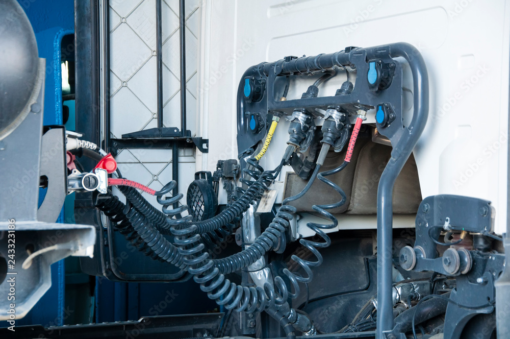 Tools on the back of the truck. Electrical wiring and connections ...