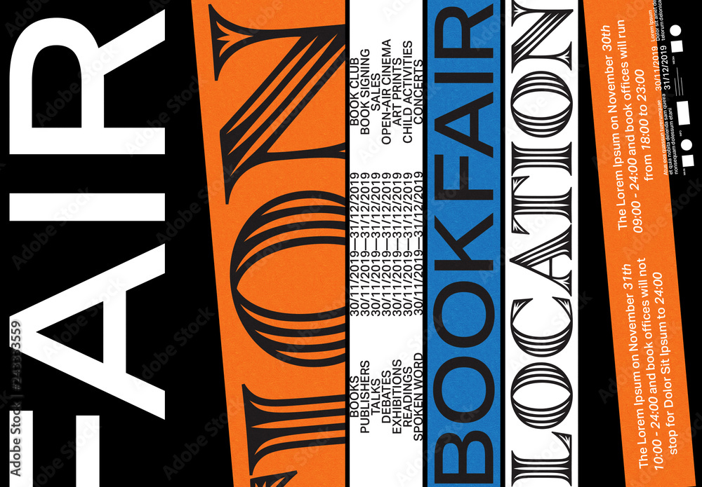 Book Fair Poster Layout Set Stock Template | Adobe Stock