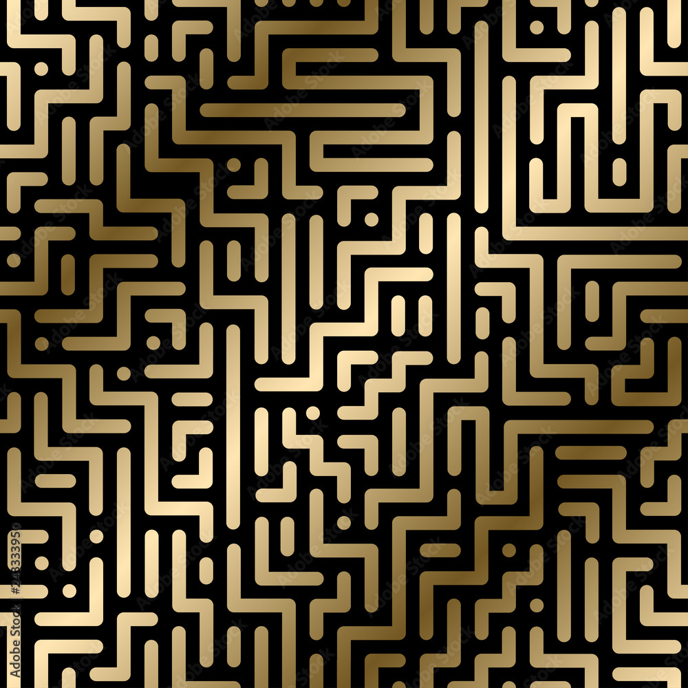 Vector seamless geometric luxury pattern - rich background, gold ...