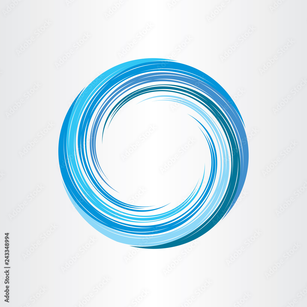 blue wave circle symbol water flow design element Stock Vector | Adobe ...