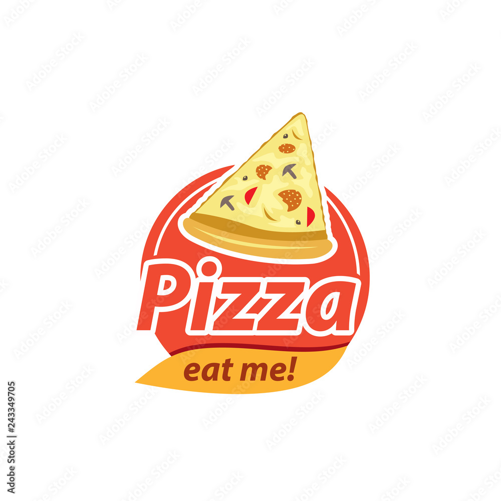 Set of pizza logo, badges, banners, emblem for fast food restaurant ...
