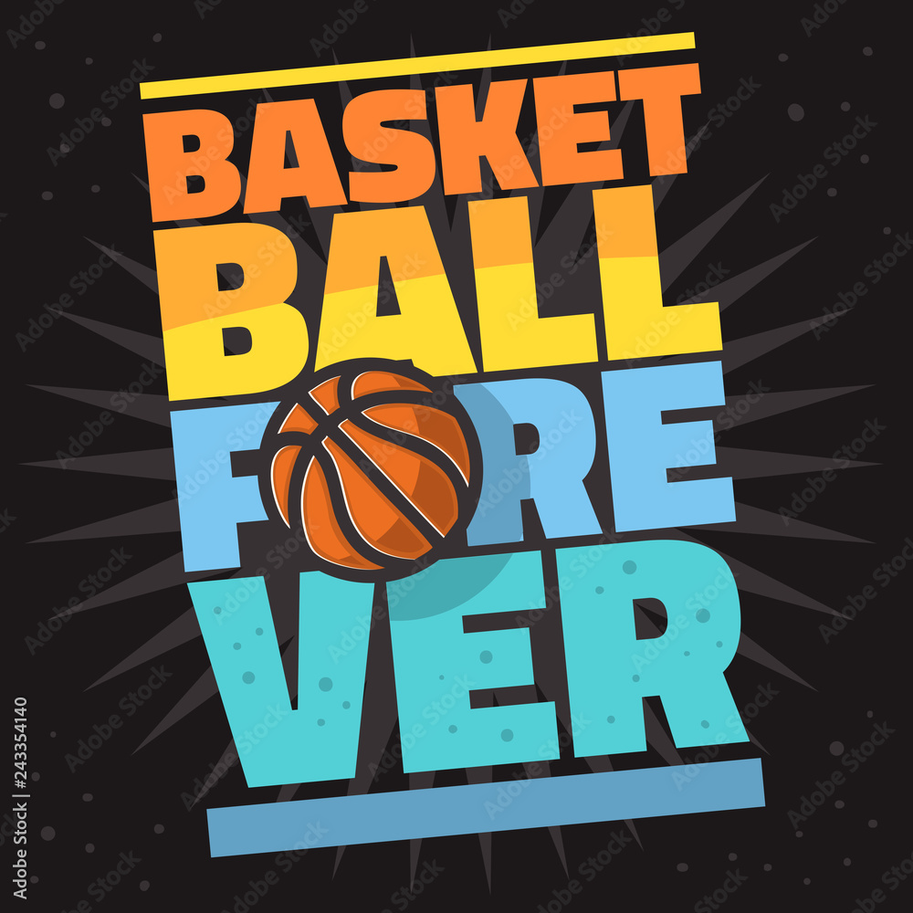 Basketball Themed Slogan T Shirt Print Design Vector Graphic Stock ...