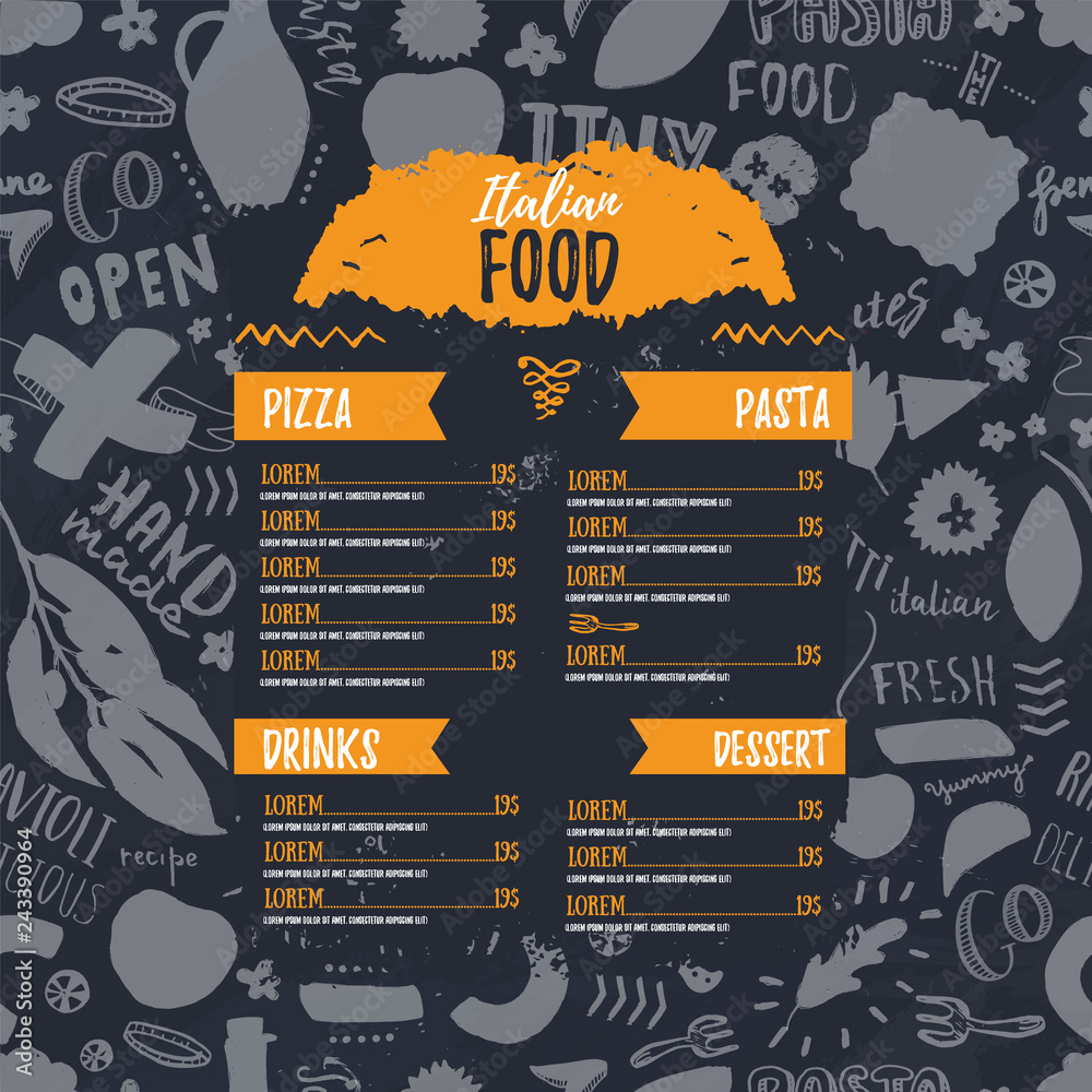 Italian Menu Background Design