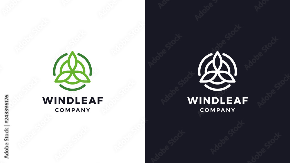 Wind energy Logotype template, positive and negative variant, corporate ...