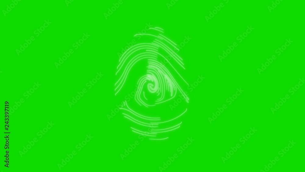 Futuristic criminal law - human's fingerprint appearing on the green ...