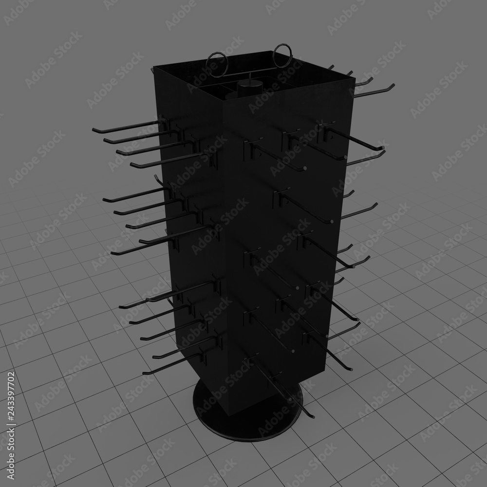 Four sided hanging display rack Stock 3D asset | Adobe Stock