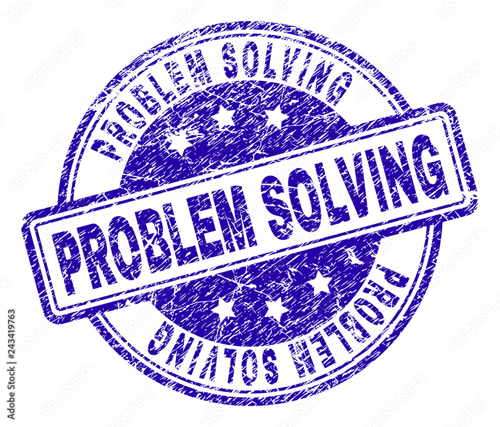 PROBLEM SOLVING stamp seal watermark with distress texture. Designed ...
