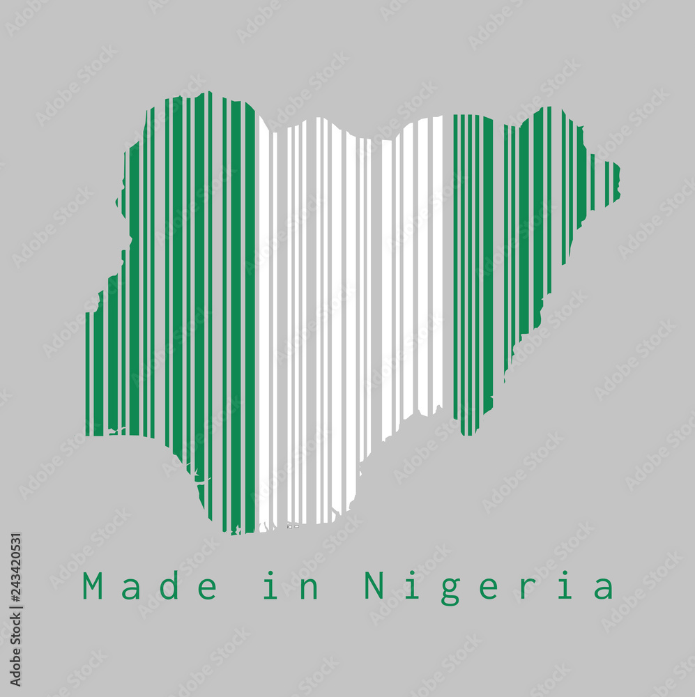 Barcode set the shape to Nigeria map outline and the color of Nigeria ...