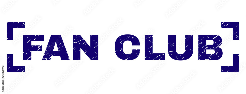 Vetor de FAN CLUB text seal print with grunge texture. Text title is ...