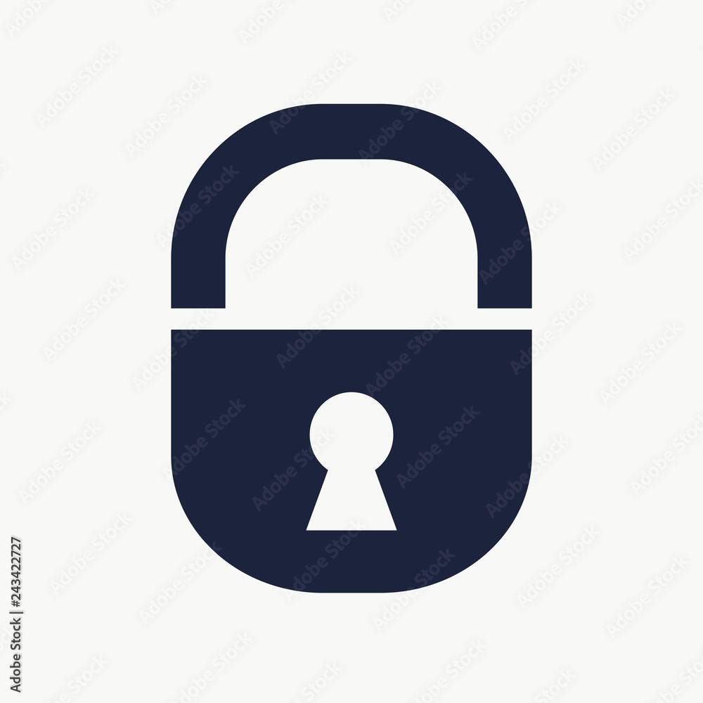 Cyber security concept. Lock symbol. Design for infographics or ...