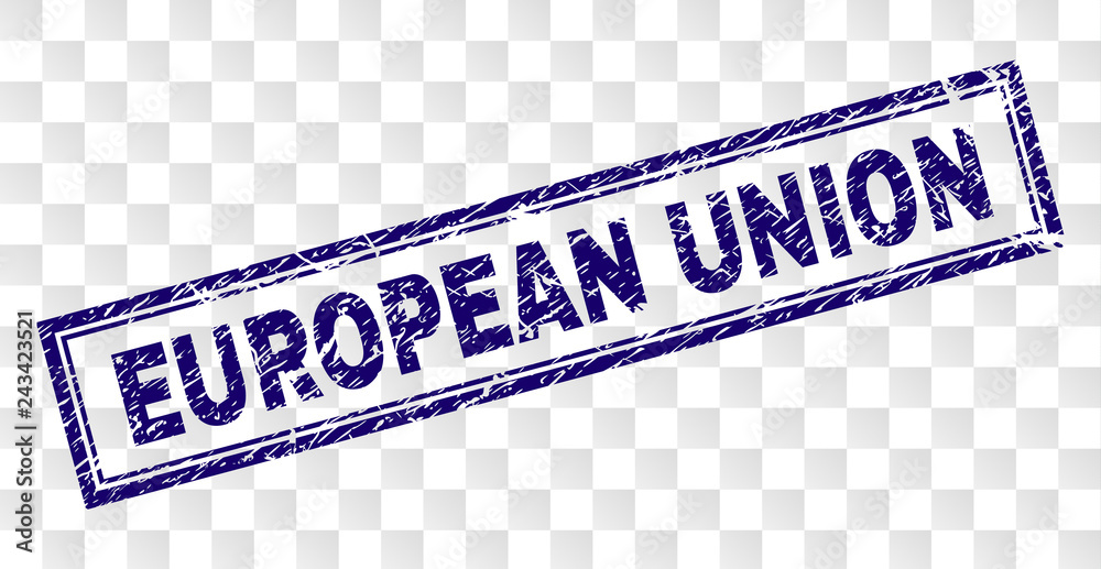 EUROPEAN UNION stamp seal imprint with rubber print style and double ...