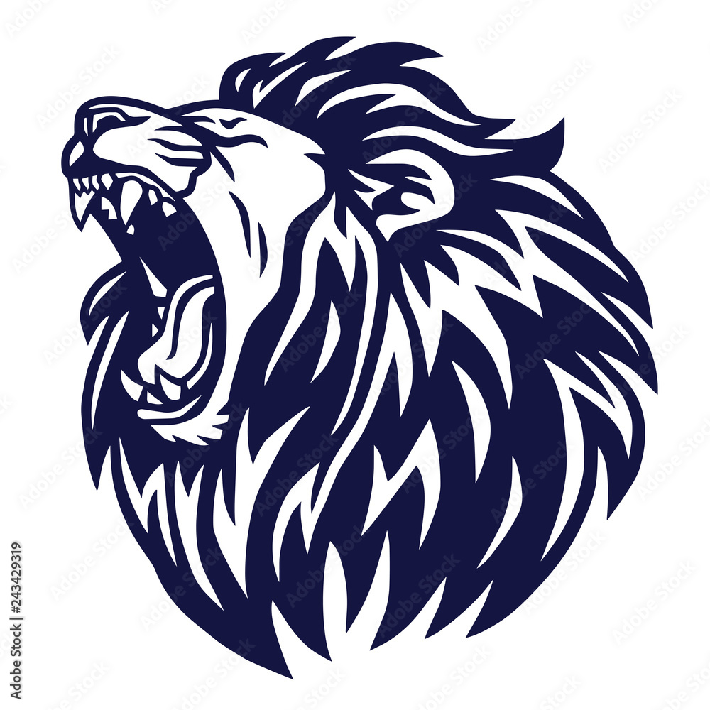 Lion Roar Logo Vector Icon Sports Mascot Template Stock Vector | Adobe ...