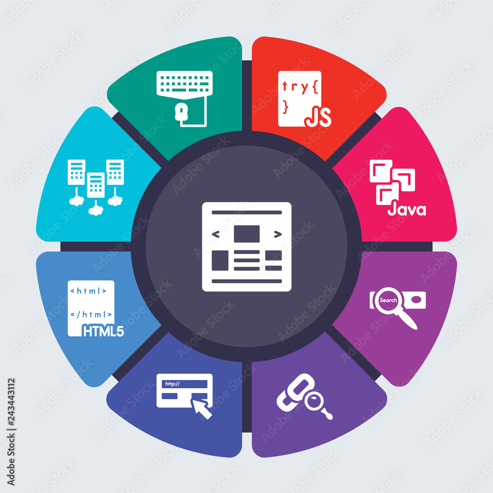 programming vector template for infographics. Business concept with 9 ...