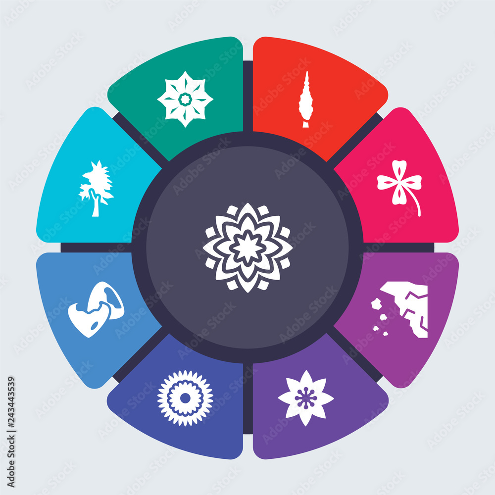 nature vector template for infographics. Business concept with 9 ...