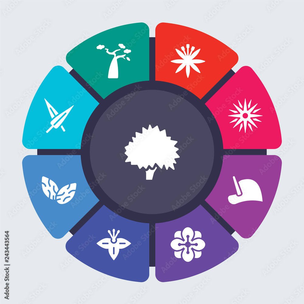 nature vector template for infographics. Business concept with 9 ...