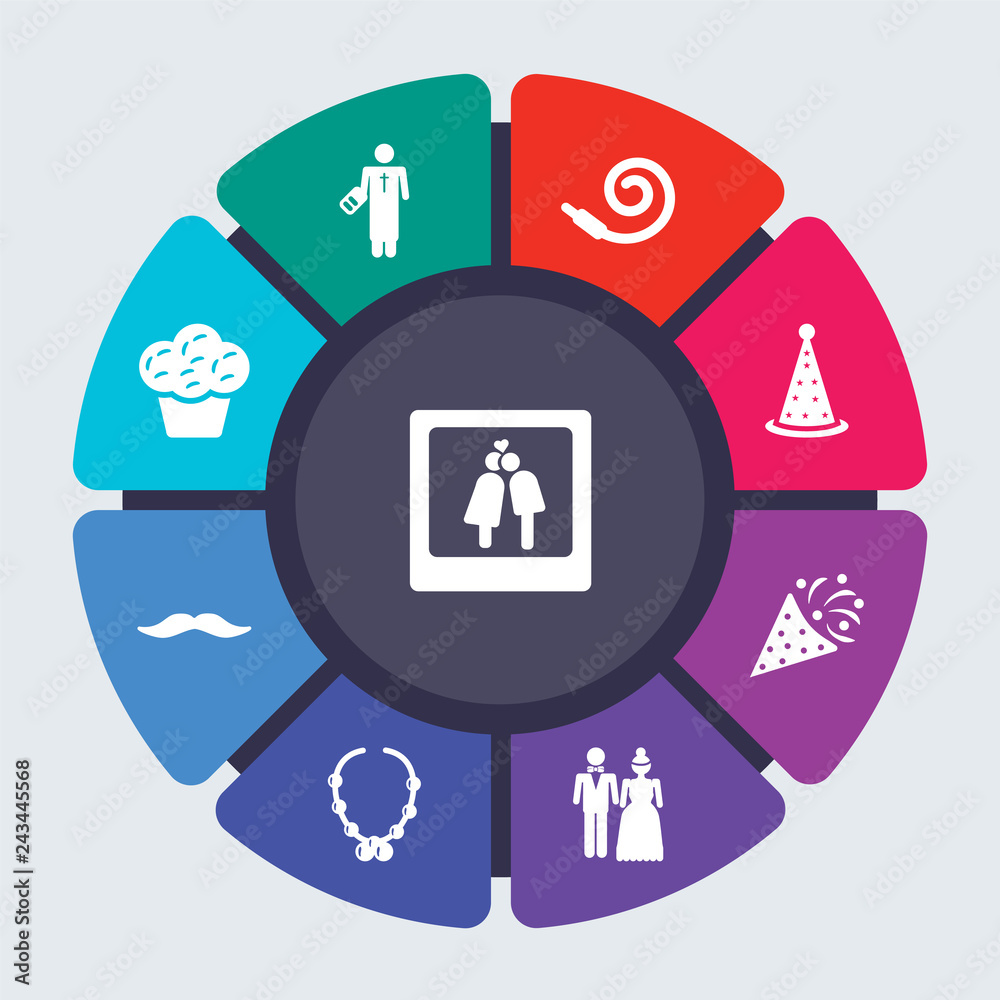 birthday party and wedding vector template for infographics. Business ...