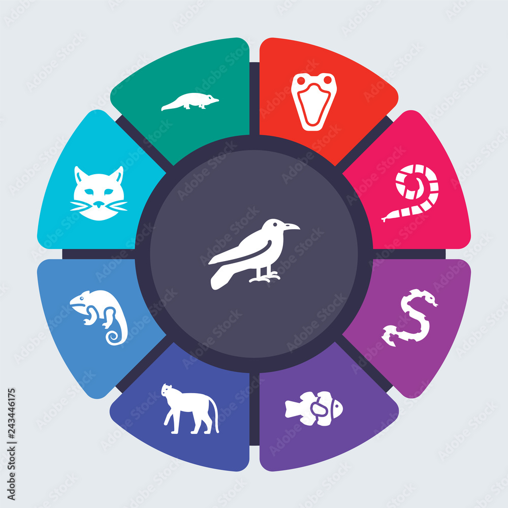 animals vector template for infographics. Business concept with 9 ...