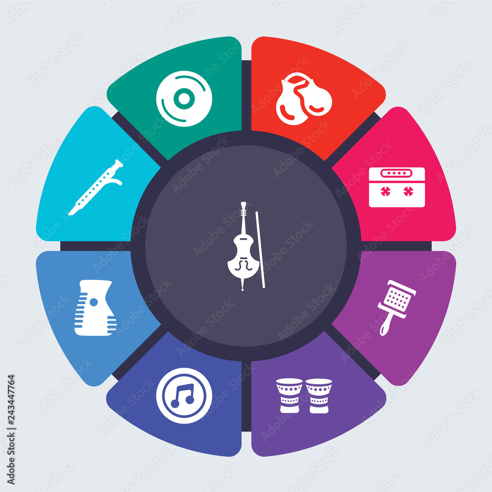 music vector template for infographics. Business concept with 9 options ...