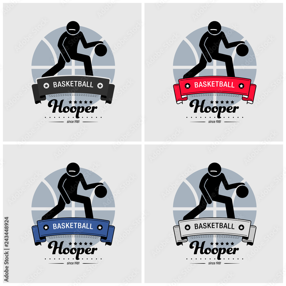 Basketball club logo design. Vector artwork of basketball team player ...