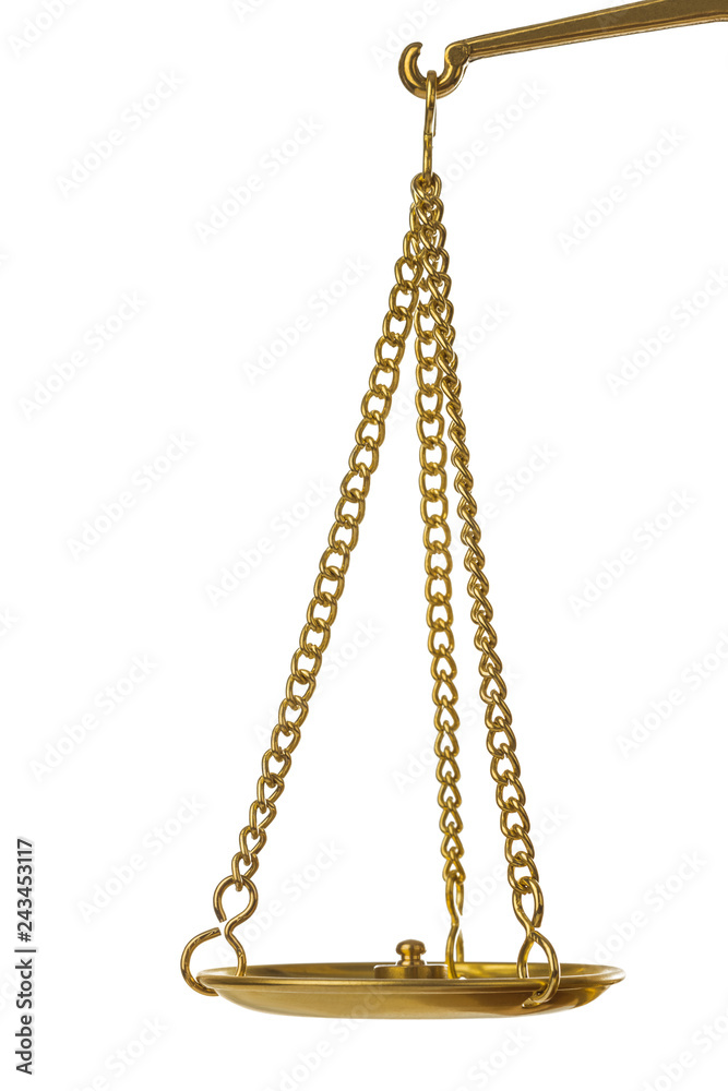 Golden weight balance scale Stock Photo | Adobe Stock