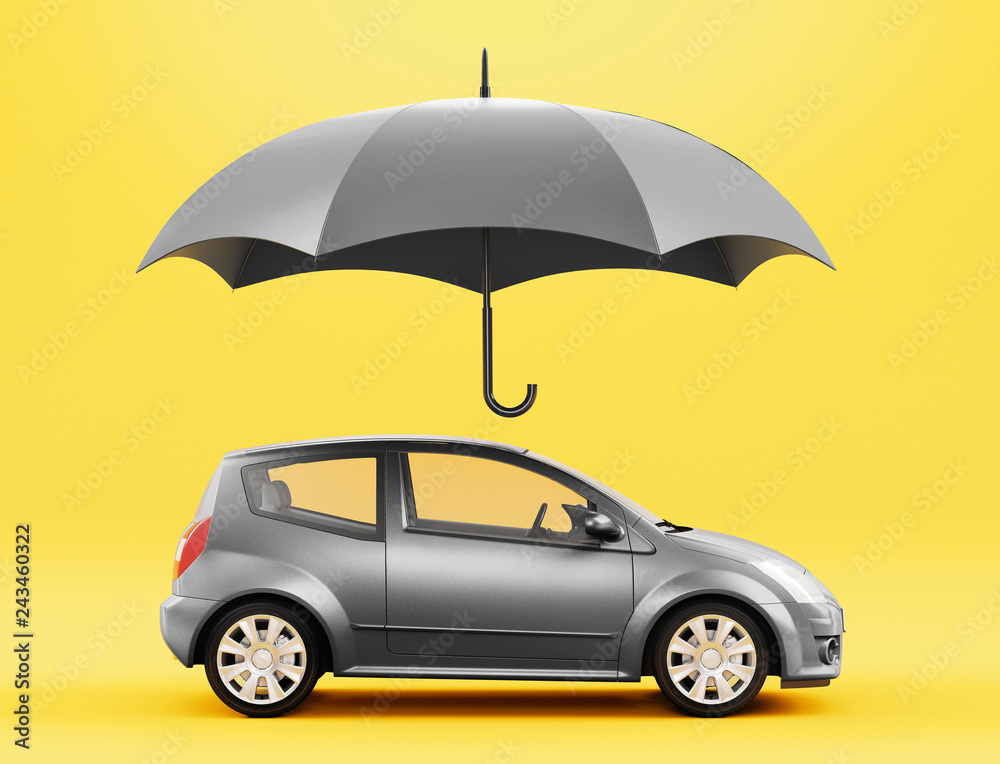 Car and umbrella, insurance concept Stock Illustration | Adobe Stock