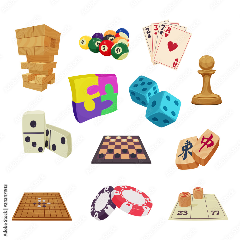 Board games set. Stock Vector | Adobe Stock