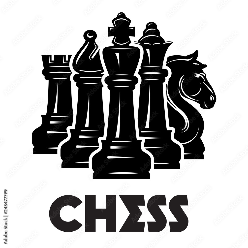 Vector monochrome pattern on chess theme with chess and checkmate Stock ...