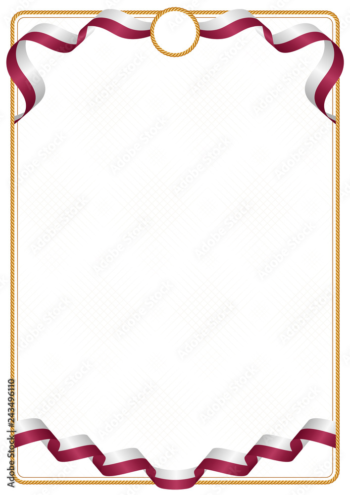 Frame and border of Qatar colors flag Stock Vector | Adobe Stock