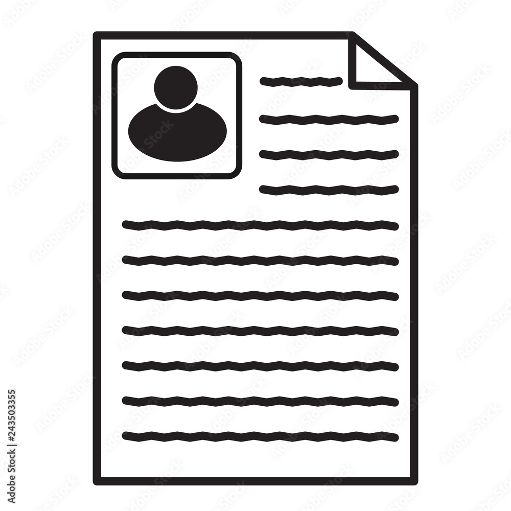resume icon on white background. flat style. resume icon for your web ...