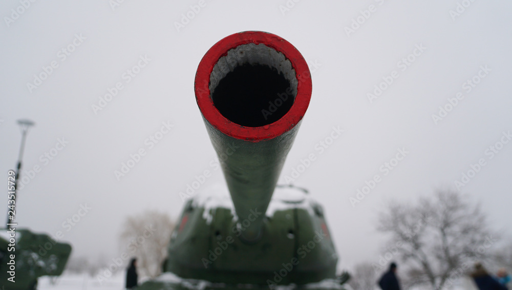 Artillery gun in Memorial of the Great Patriotic War in Donetsk, Stock ...