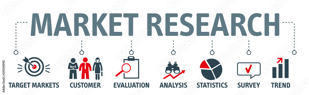 Banner Market research Vector Illustration Stock Vector | Adobe Stock