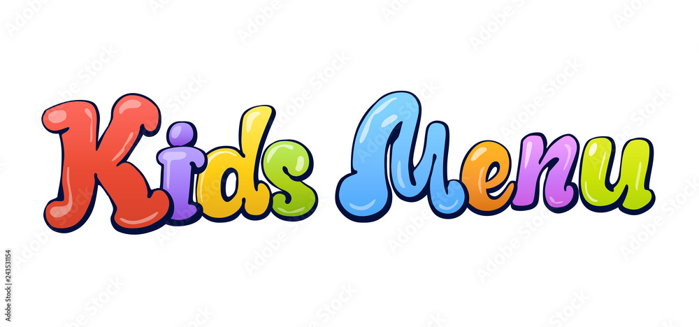 Kids menu dishes menu title Stock Vector | Adobe Stock