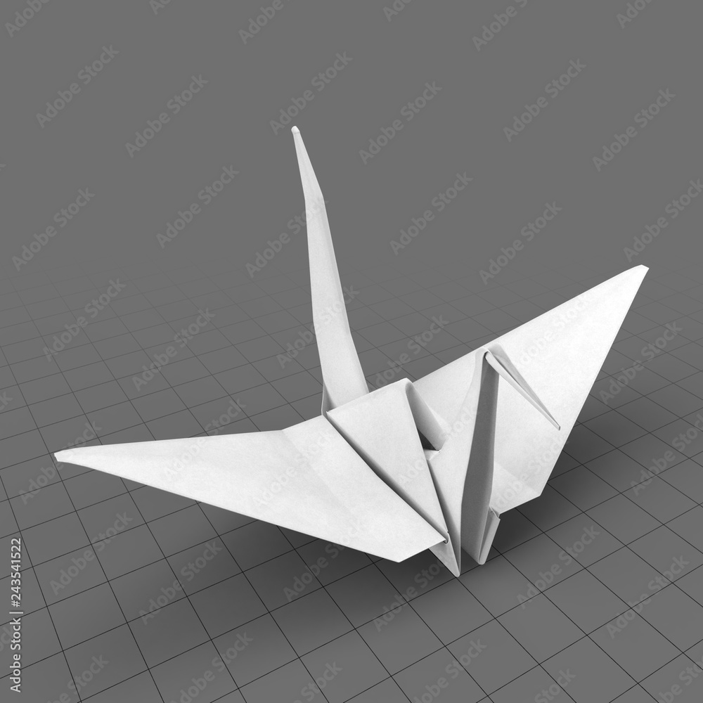 Paper crane Stock 3D asset | Adobe Stock