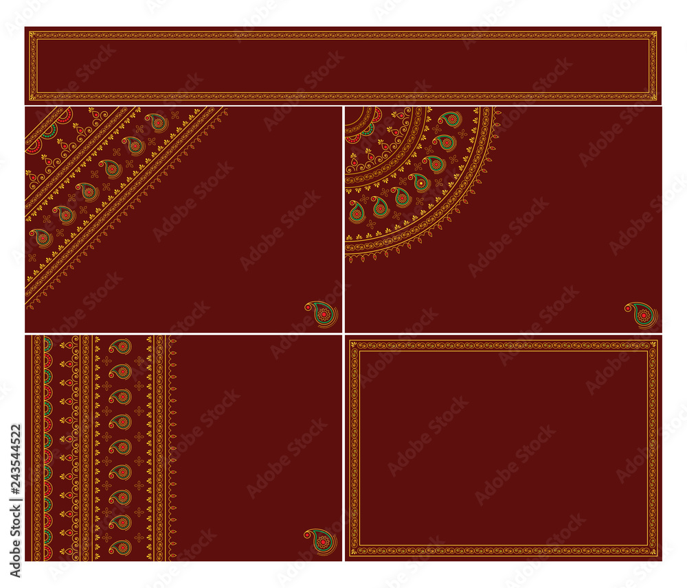Collection of Festive backgrounds or cards with traditional Indian ...